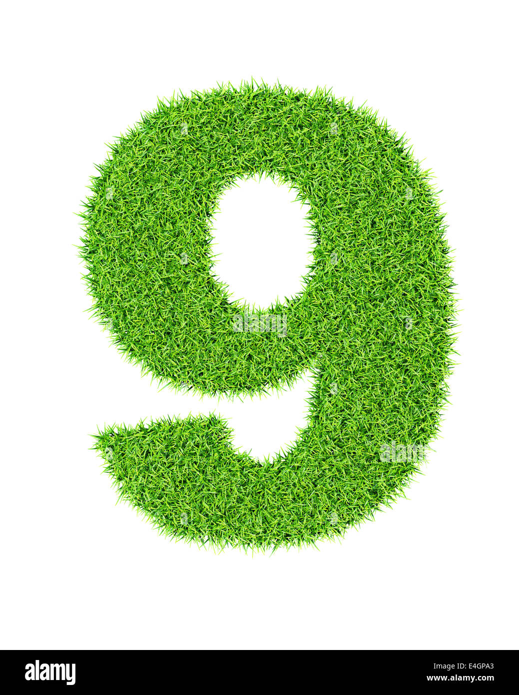 Grass number 9 (nine) - ecology eco friendly concept character type ...