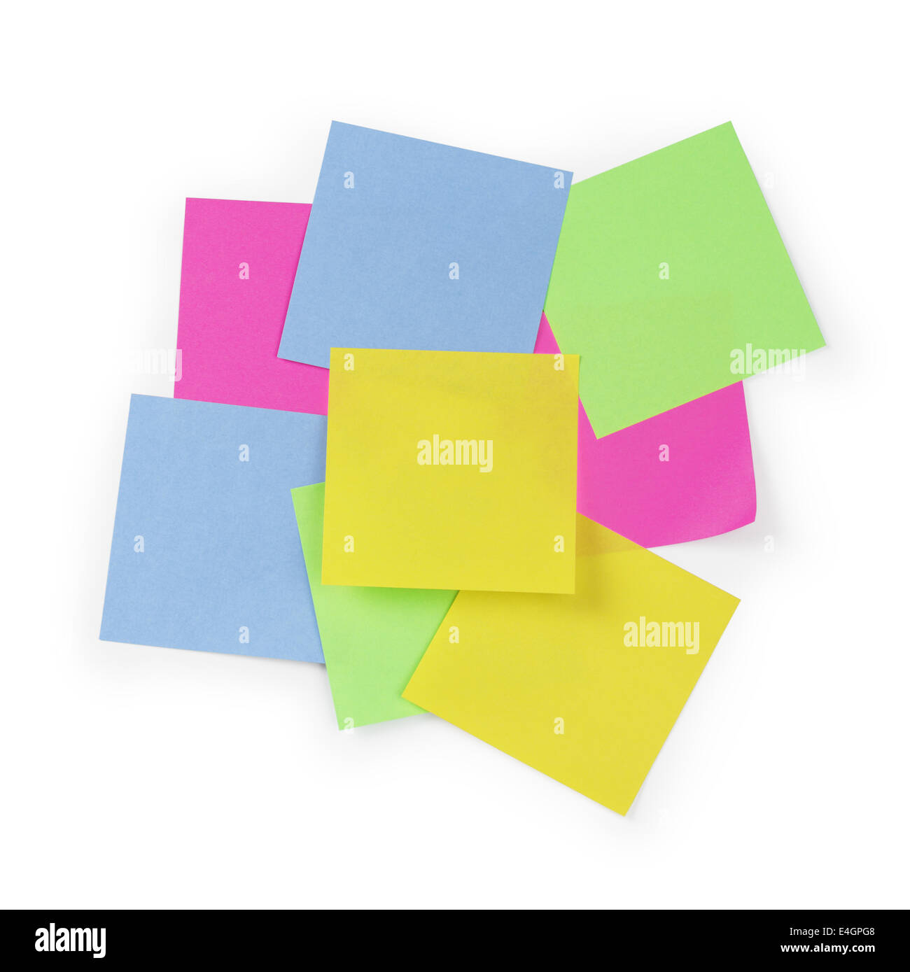 bunch of sticky note reminders, isolated on white Stock Photo - Alamy