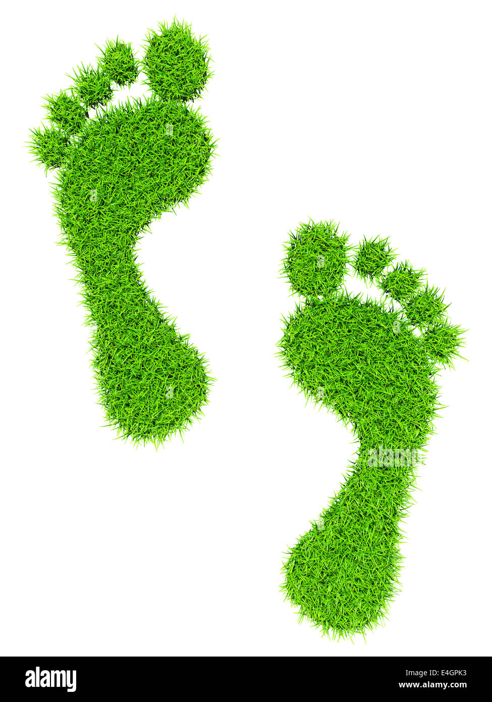 Ecology eco friendly green bio concept - grass footprints Stock Photo ...