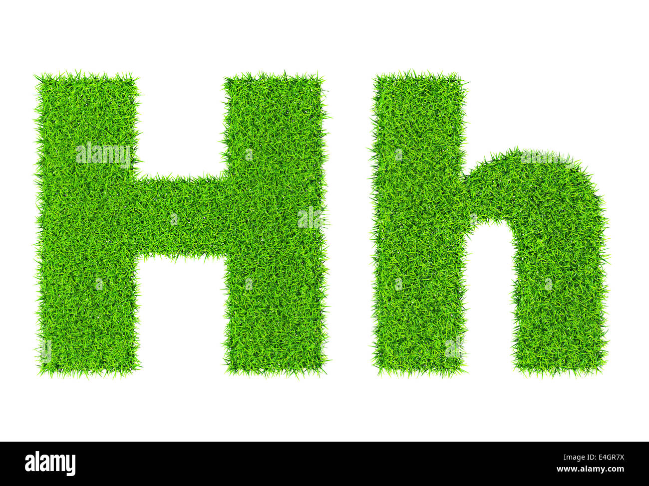 Grass letter H - ecology eco friendly concept character type Stock ...