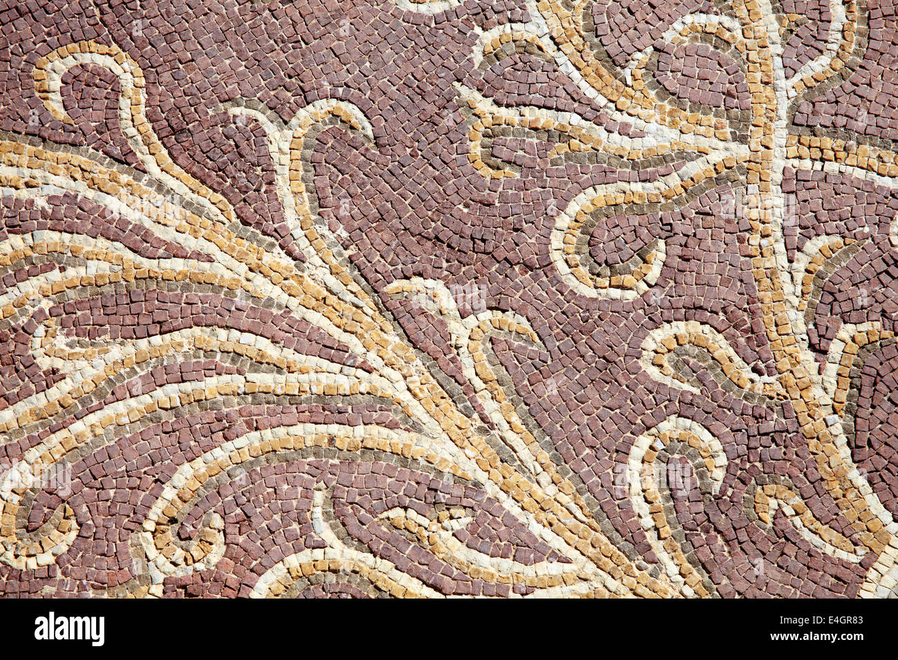 Corner border from a Roman mosaic of Theseus and the Minotaur at the ...