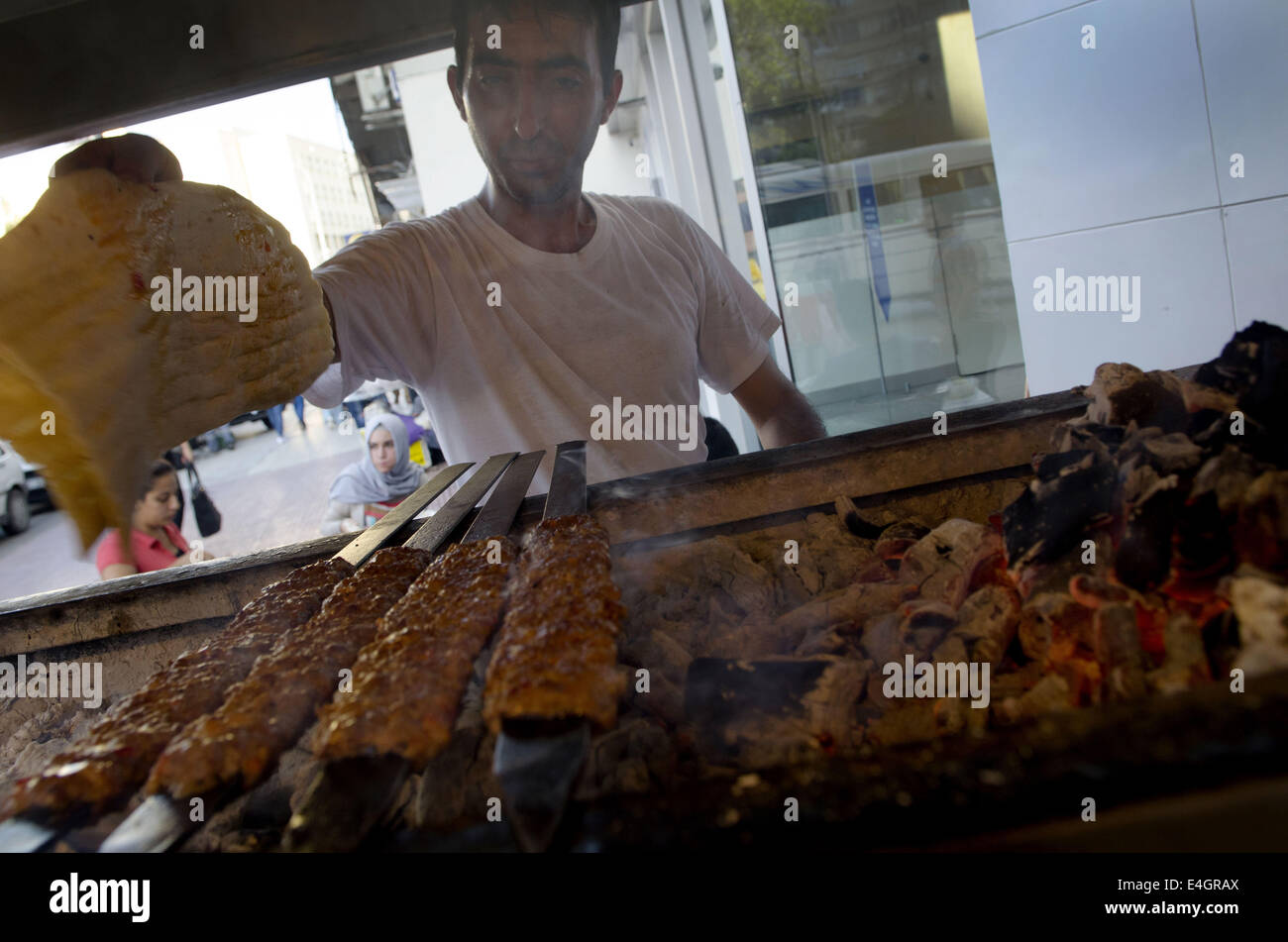 June 9, 2014 - Adana, Turkey - Yalcin Baran Kebab chef at Dortyol Cafe ...