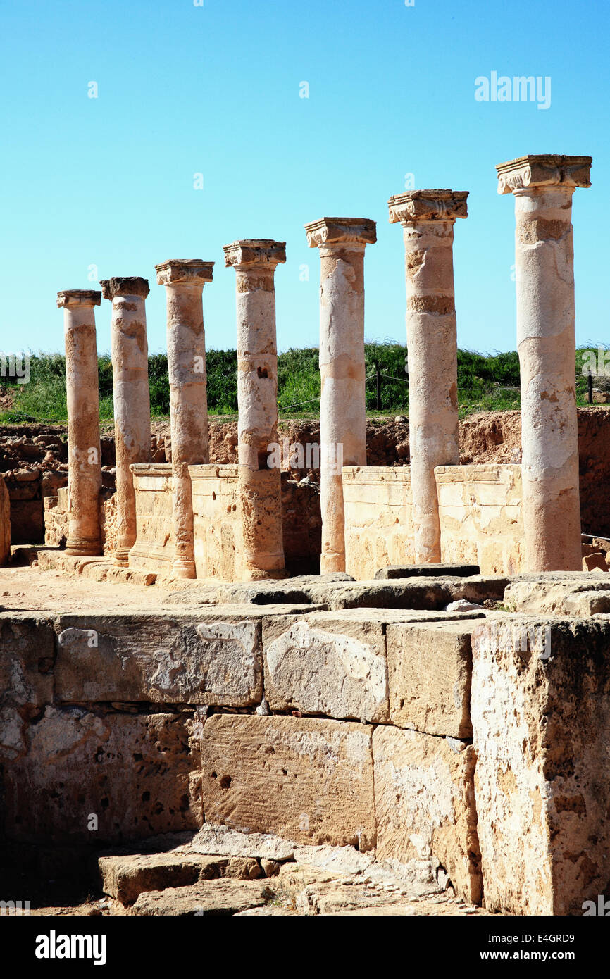 Roman Columns ruins at the Paphos, Cyprus Stock Photo - Alamy