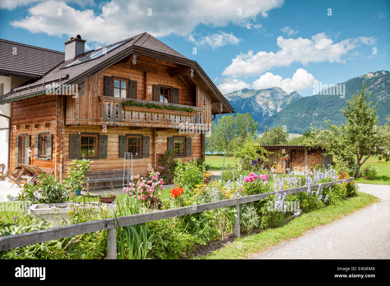 Holiday cottage in the Alps Stock Photo - Alamy
