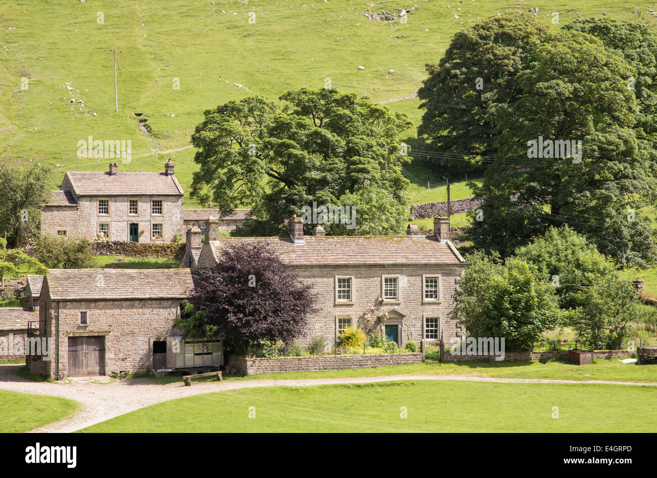 The small hamlet of Yockenthwaite, Wharfdale in the Yorkshire Dales ...