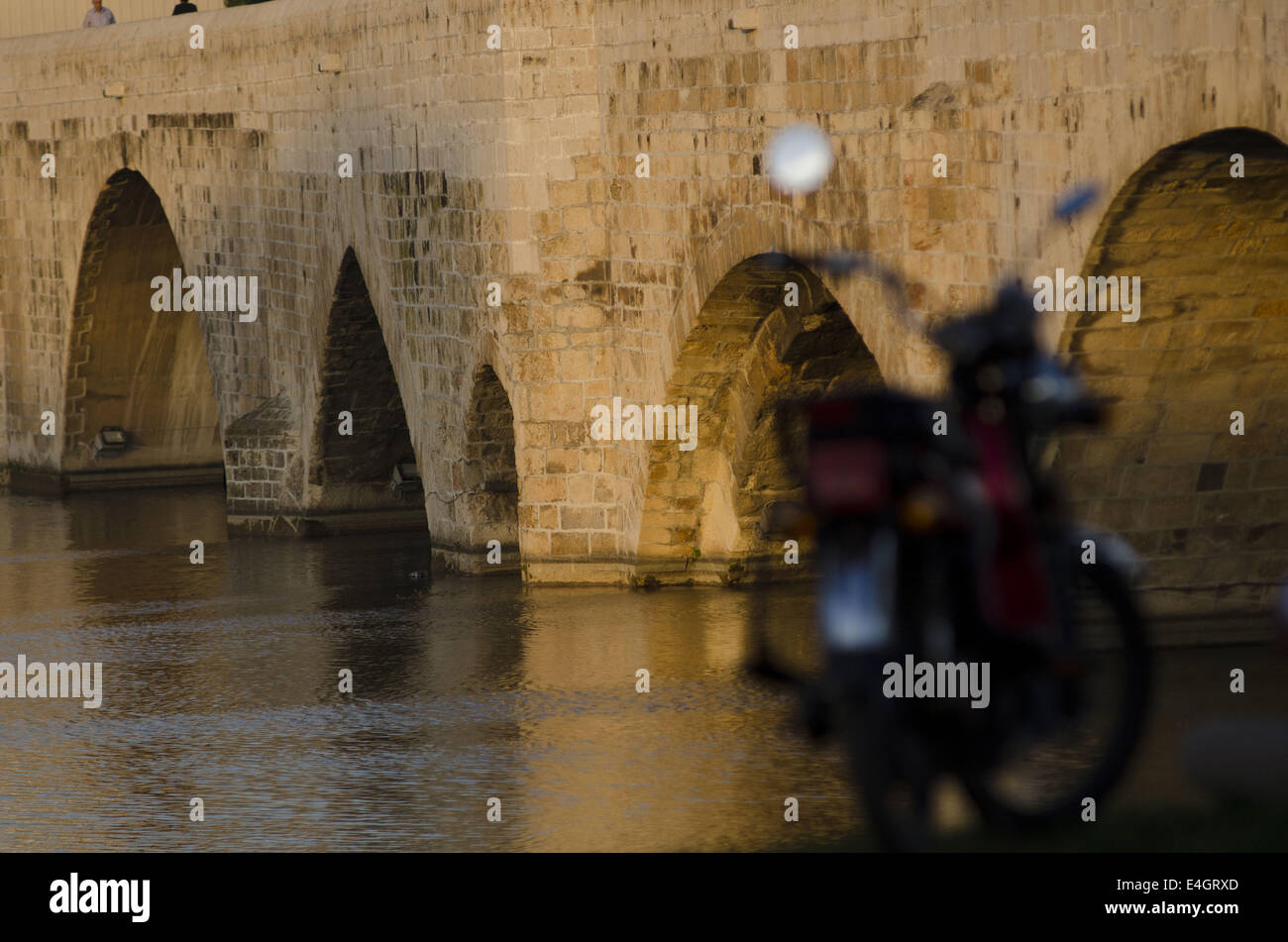 Adana, Turkey. 8th June, 2014. Stone Bridge over the Seyhan River Adana ...