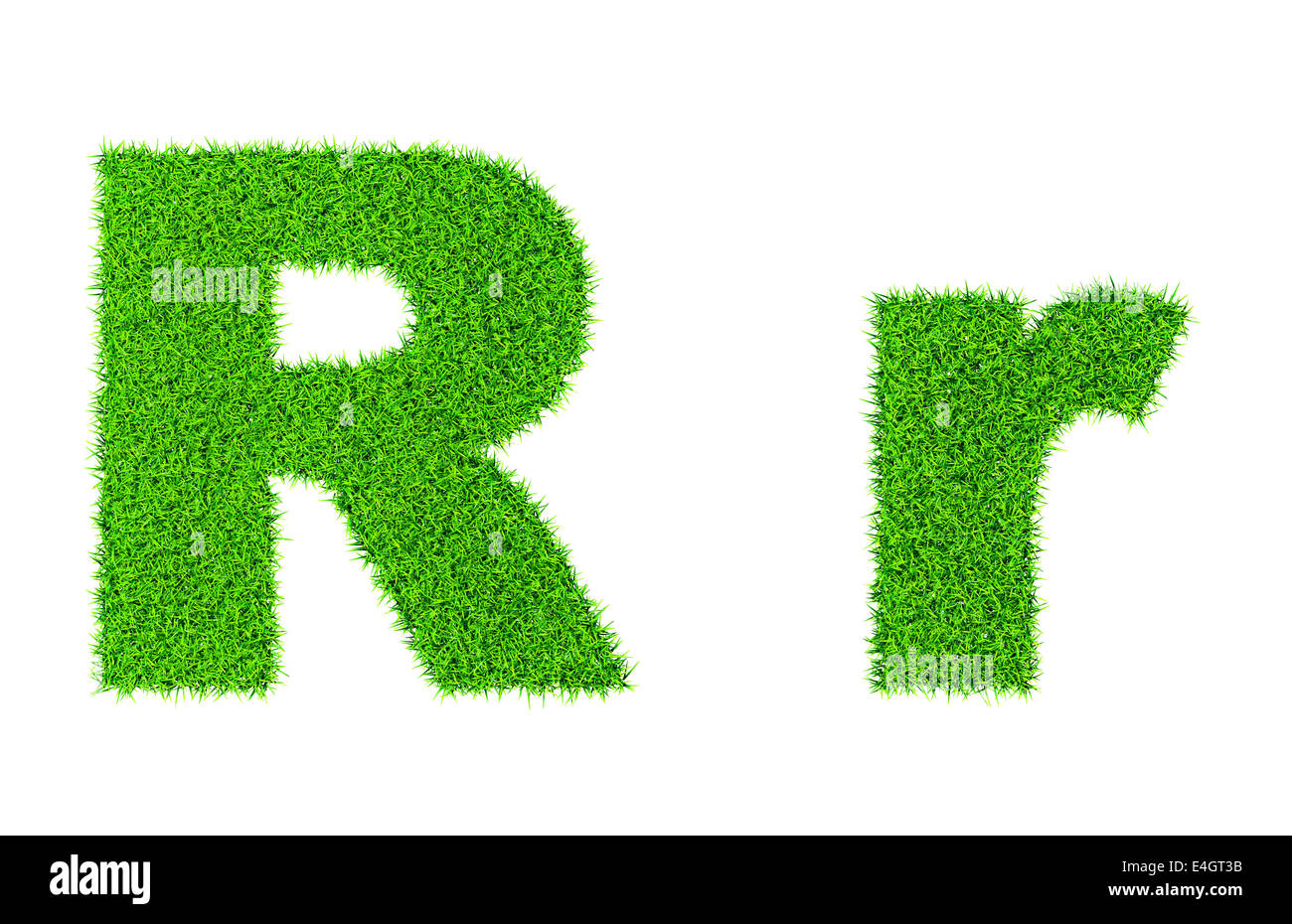 Grass letter R - ecology eco friendly concept character type Stock ...
