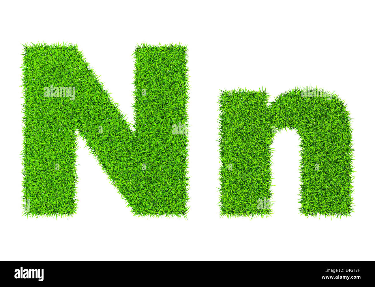 Grass letter N - ecology eco friendly concept character type Stock ...