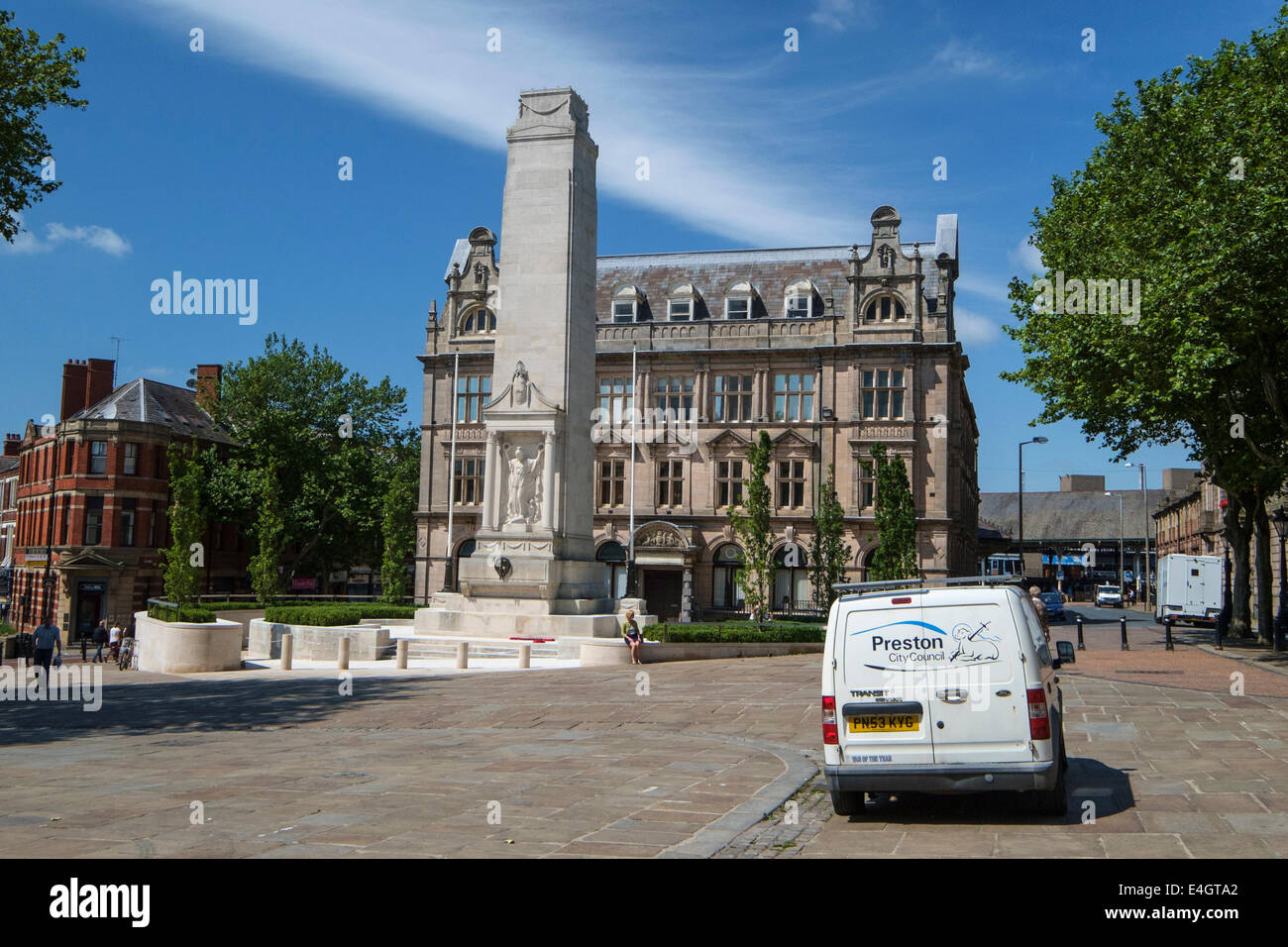 Preston City Council Van parked in the City Centre on the Flag Market ...