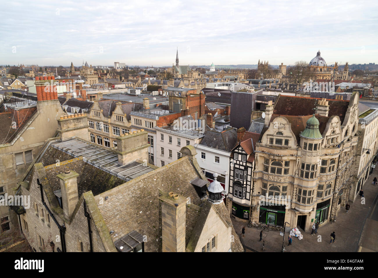 UK, Oxford, view over Oxford towards Christ Church college from the ...