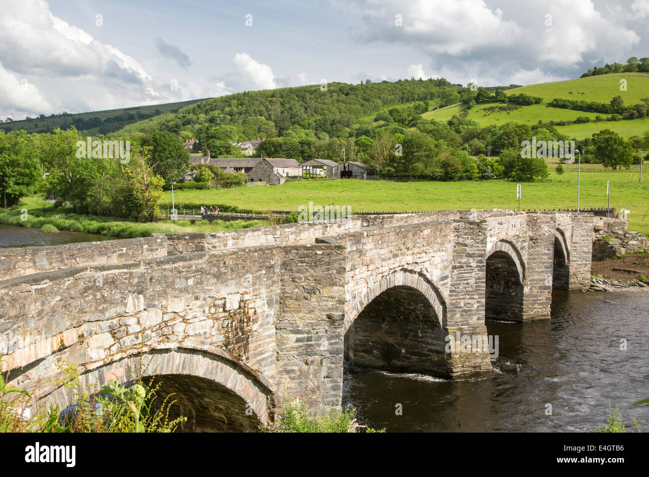 Carrog bridge crossing the River Dee, Denbighshire, North Wales, UK ...