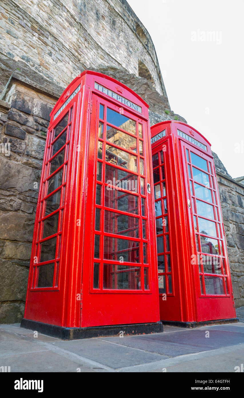 Classic red British telephone box Stock Photo - Alamy