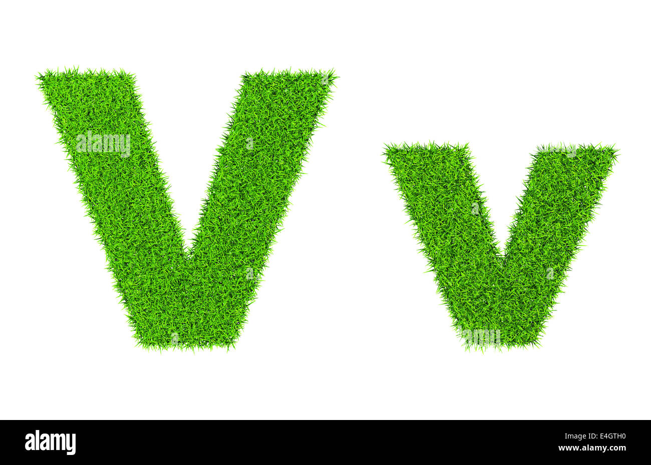Grass letter V - ecology eco friendly concept character type Stock ...