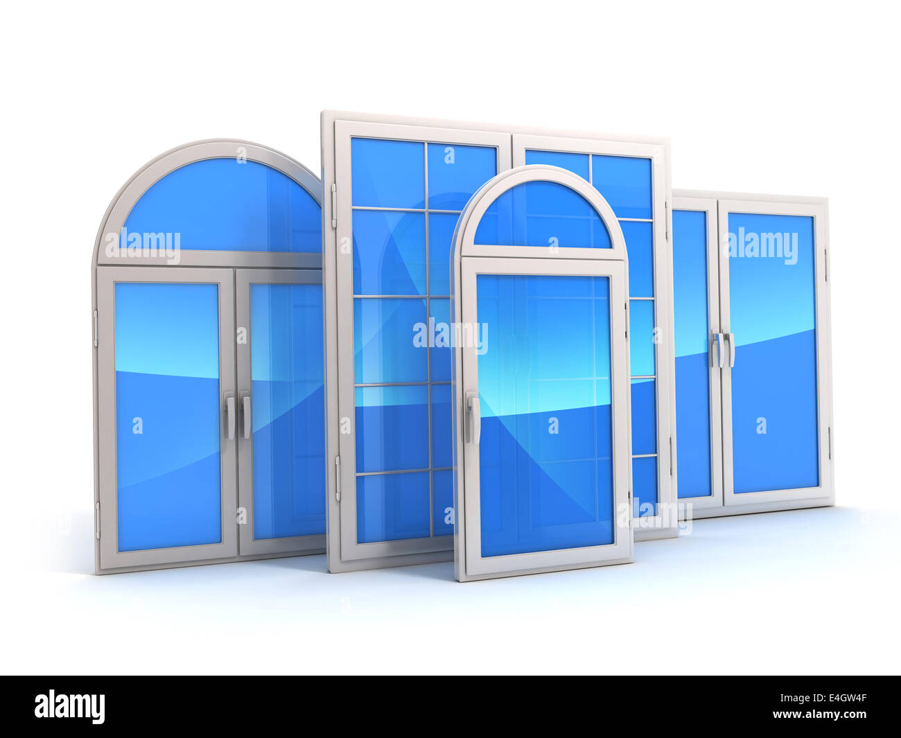 Blue window in white Cut Out Stock Images & Pictures - Alamy