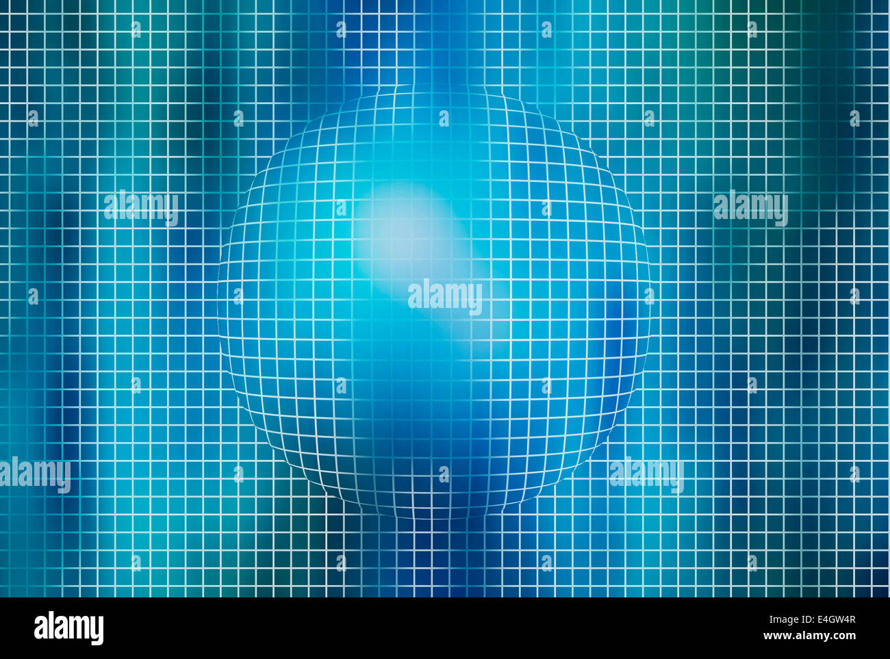 blue abstract grid with a sphere Stock Photo - Alamy