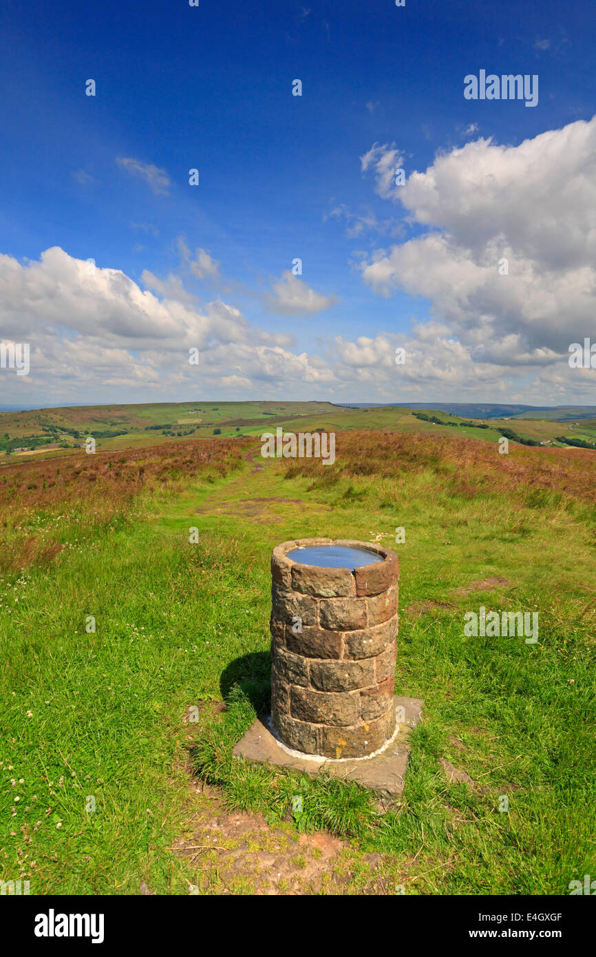 360 viewpoint toposcope on Lantern Pike above Hayfield, Peak District ...