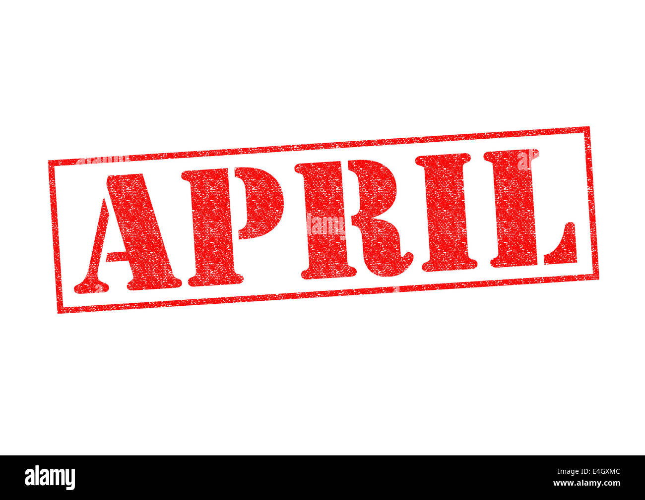 APRIL Rubber Stamp over a white background Stock Photo - Alamy