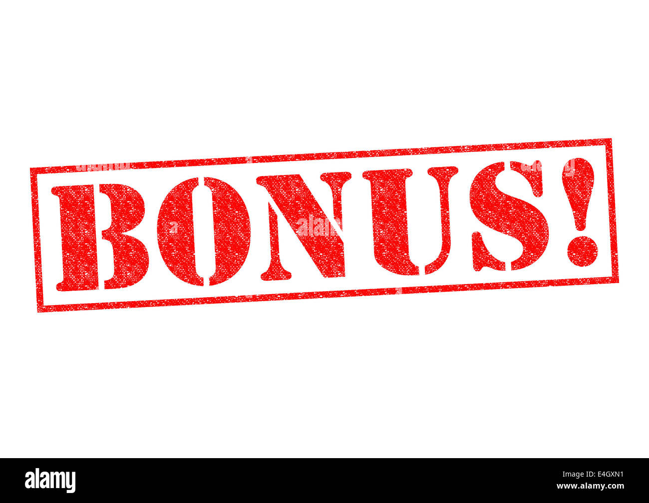 BONUS! Rubber Stamp over a white background Stock Photo - Alamy