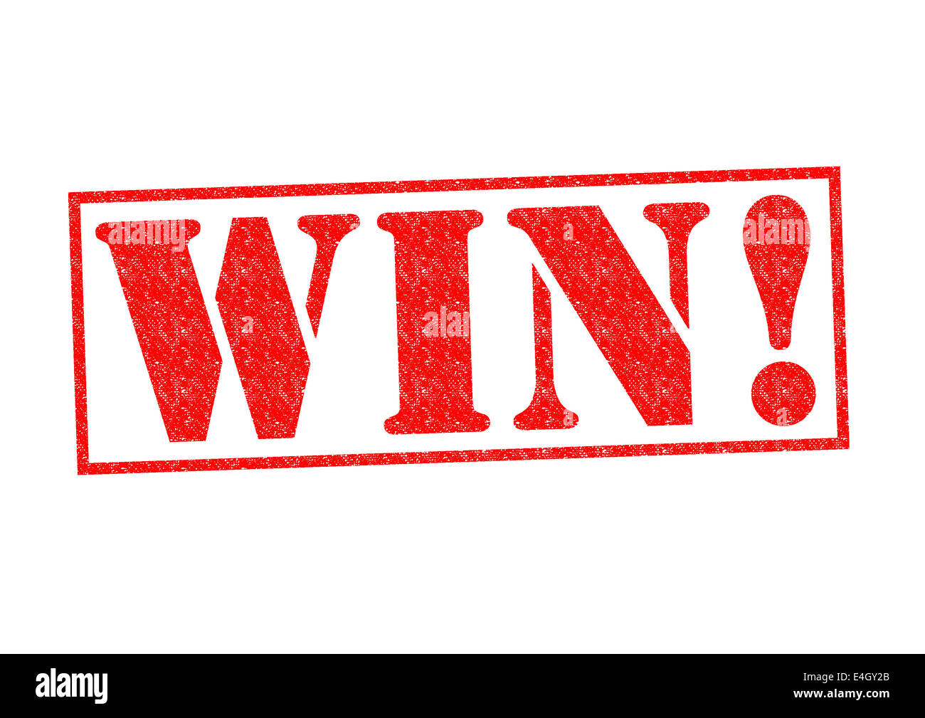WIN! Rubber Stamp over a white background Stock Photo - Alamy