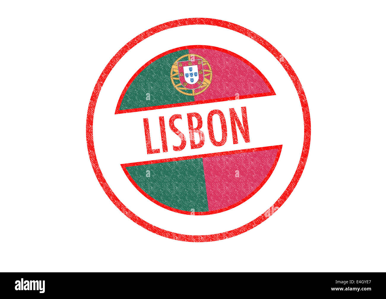 Passport-style LISBON rubber stamp over a white background Stock Photo ...
