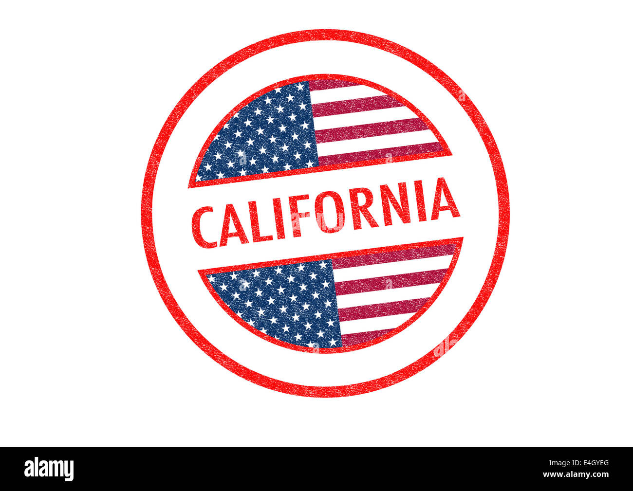 Passport-style CALIFORNIA rubber stamp over a white background Stock ...