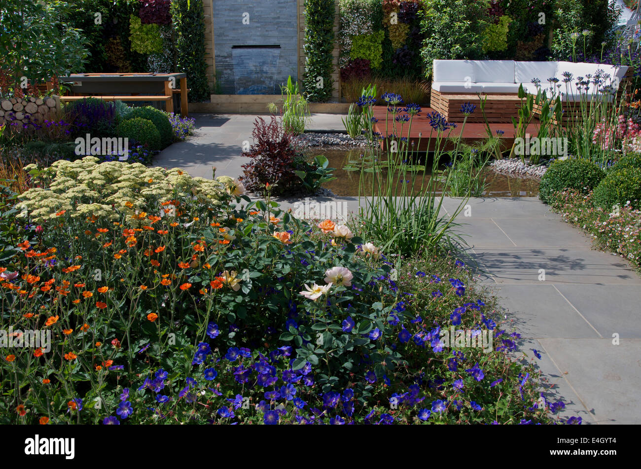 A Hampton Garden at RHS Hampton Court Palace Flower Show 2014 Stock ...