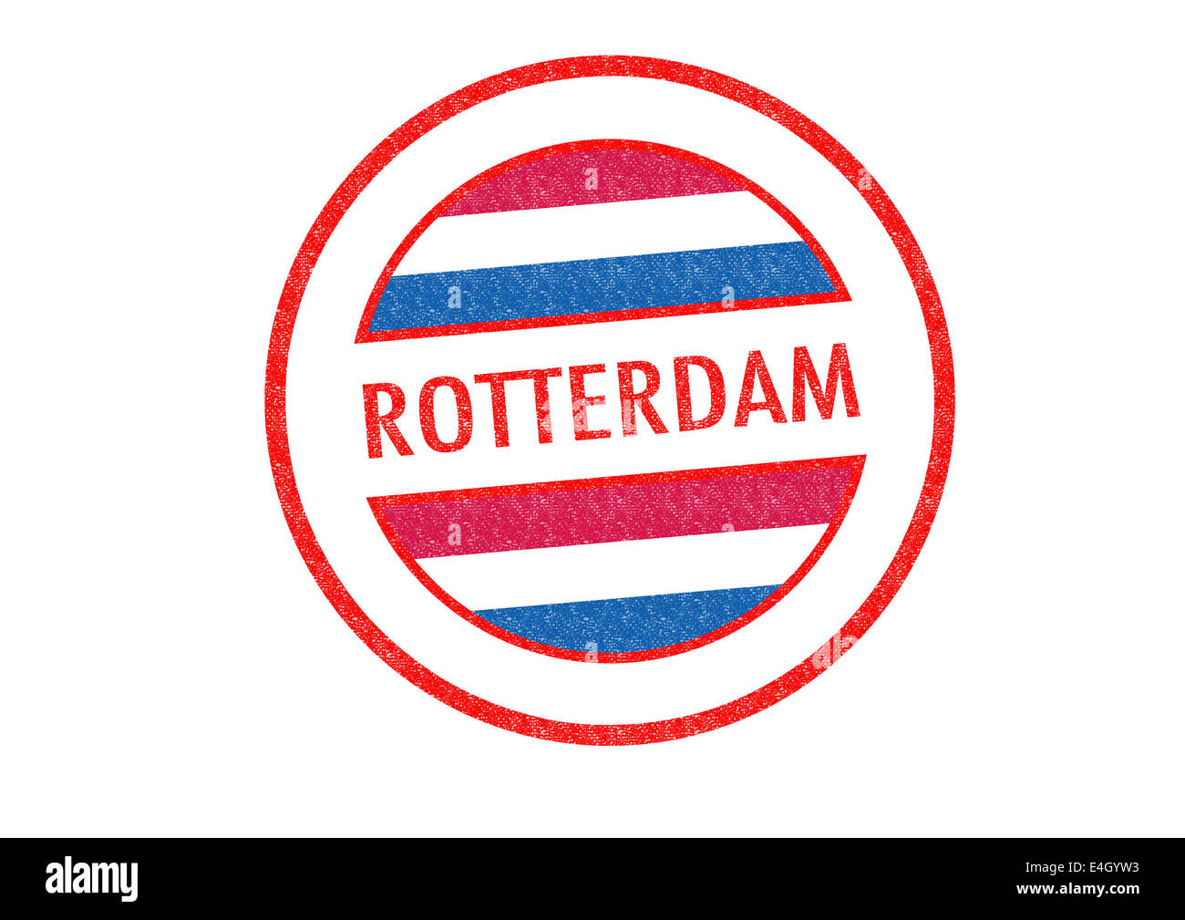 Passport-style ROTTERDAM rubber stamp over a white background Stock ...