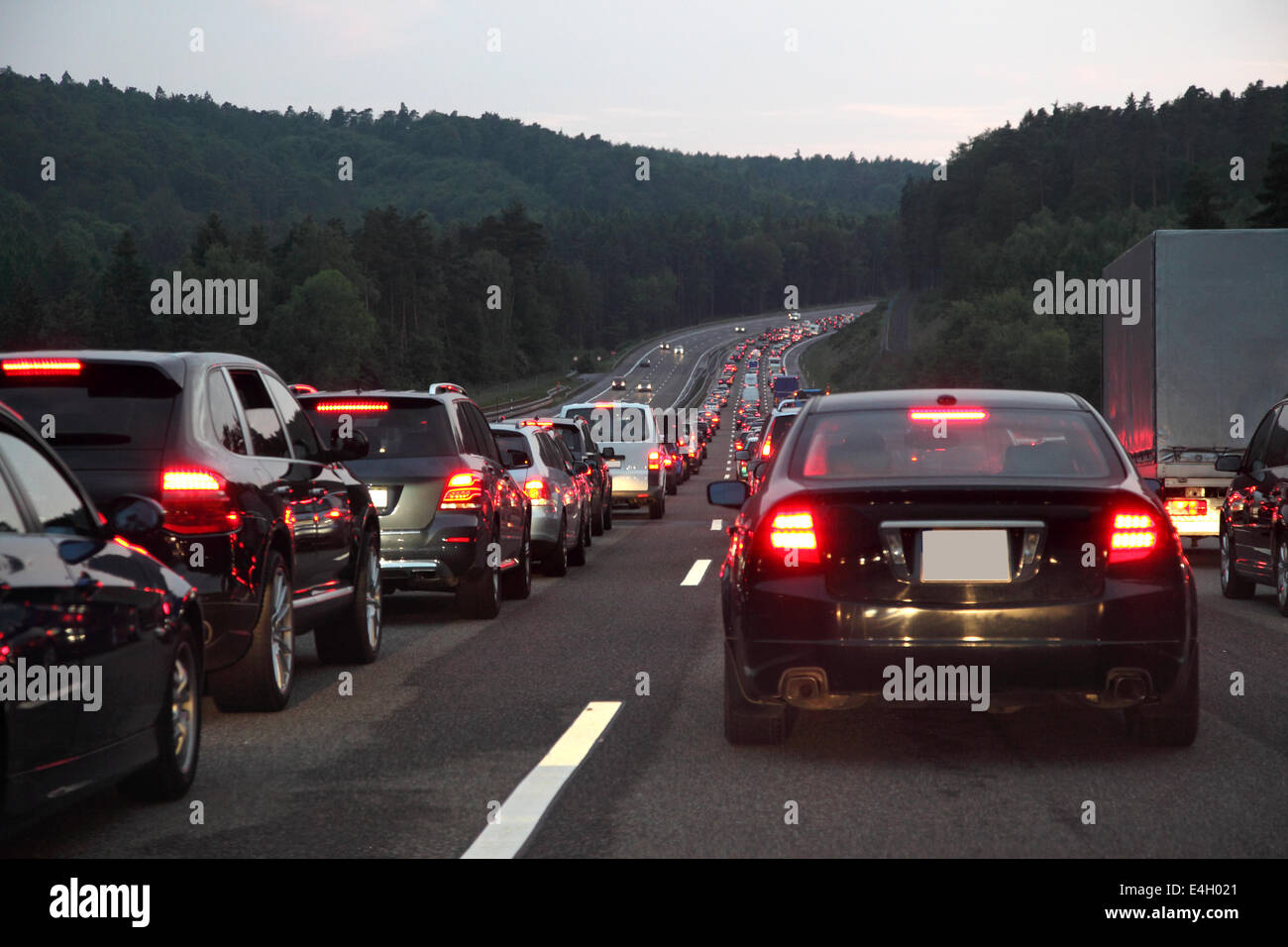 Night traffic jam on highway hi-res stock photography and images - Alamy