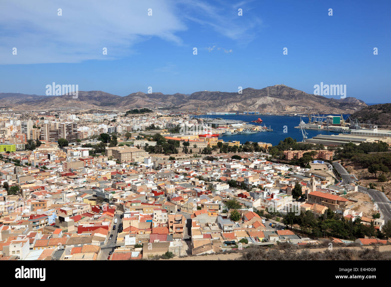 Panoramic view over the city of Cartagena, Spain Stock Photo - Alamy