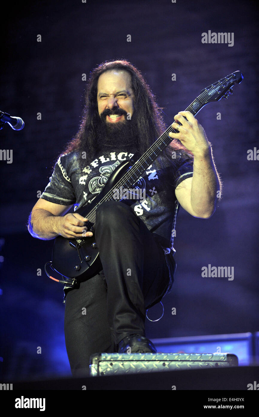 The guitarist of the US band Dream Theater, John Petrucci, performs at ...
