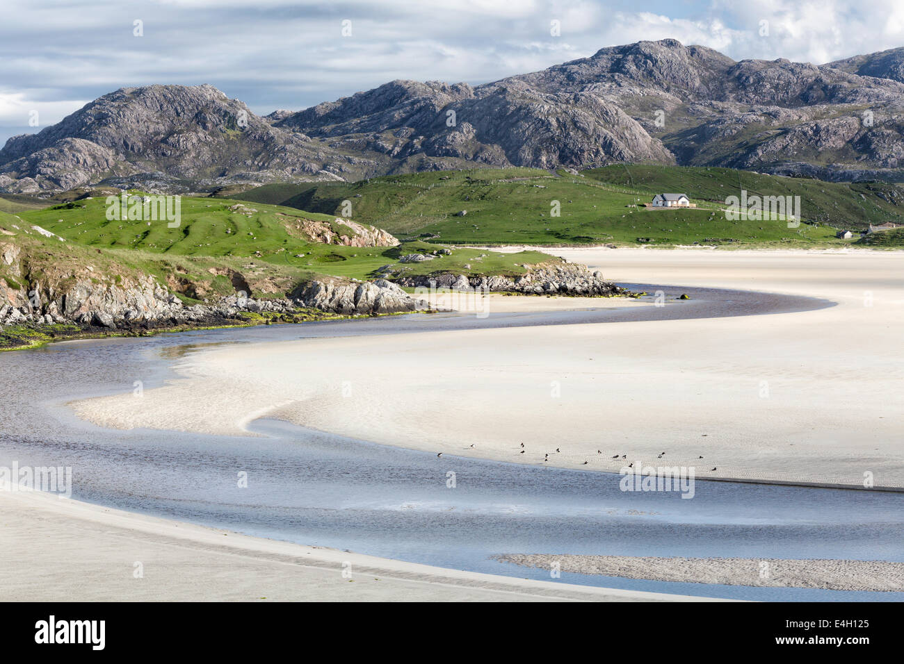 Low tide at Uig Beach on the Isle of Lewis and Harris, Outer Hebrides ...