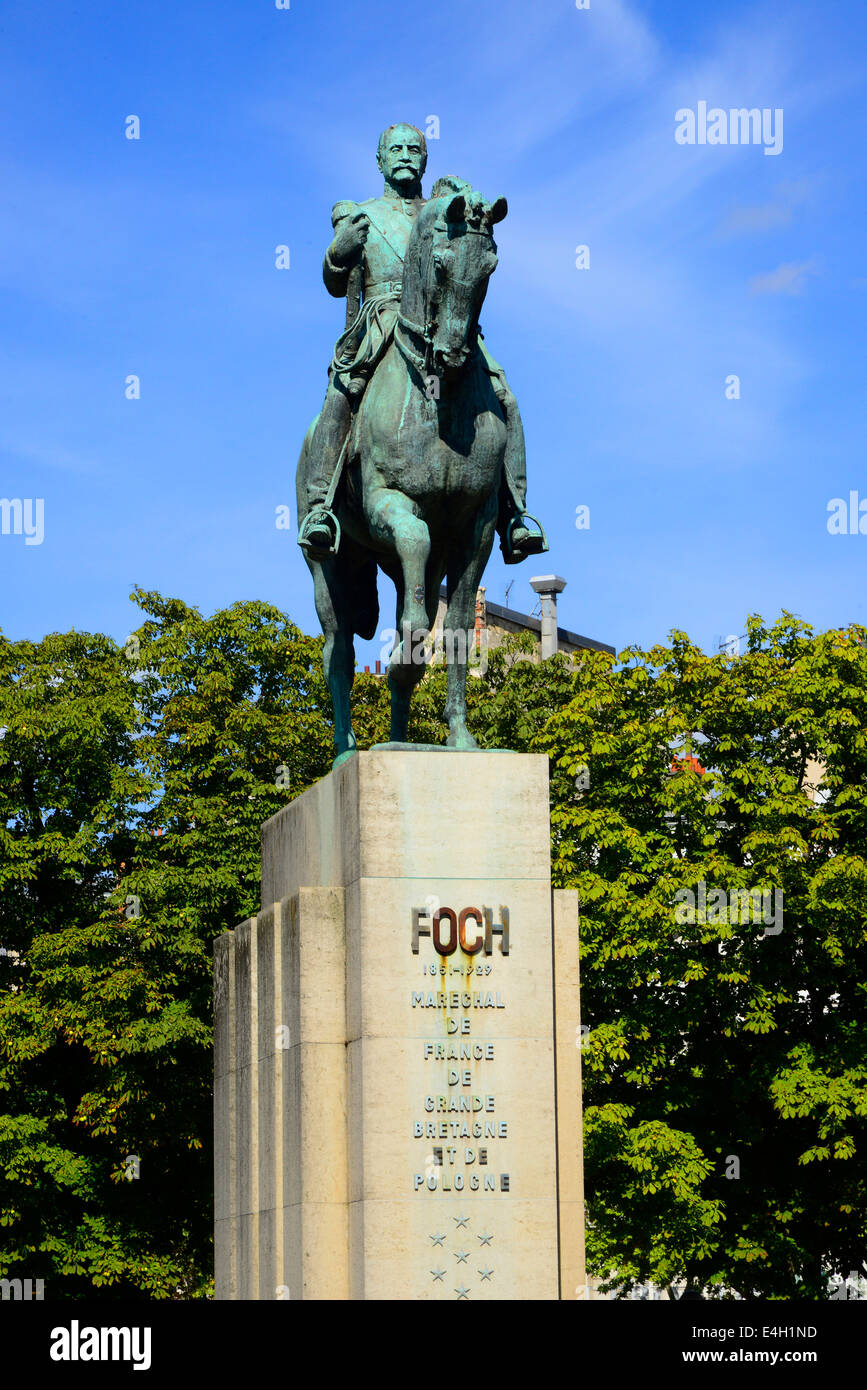 Ferdinand Foch Statue Paris France Europe FR City of Lights Stock Photo ...