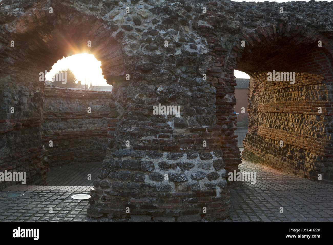 UK, Colchester, remains of the old walls and West Gate - "The Balkerne ...