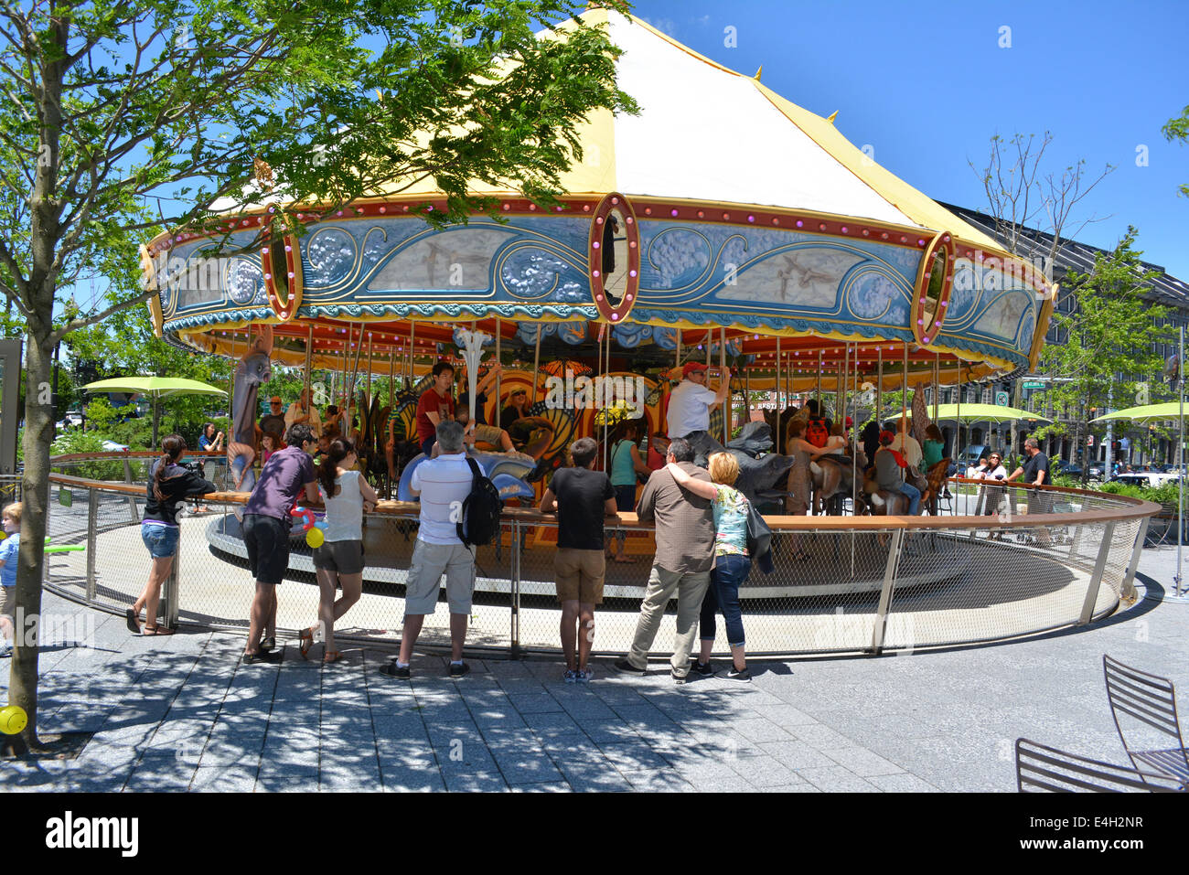 Carousel along the Rose Kennedy Greenway in downtown Boston ...