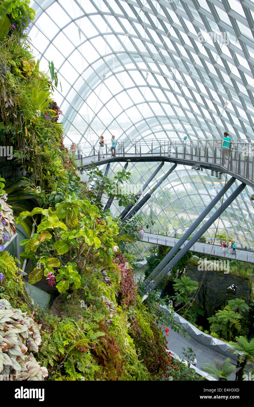 The Cloud Forest walkway "Gardens By The Bay Singapore Stock Photo - Alamy