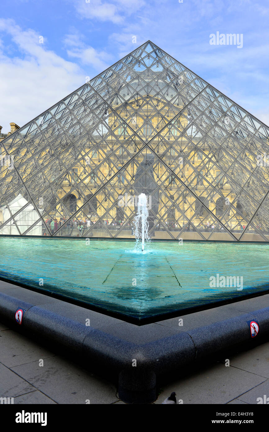 Pyramid The Louvre Museum Paris France Europe FR City of Lights Stock ...