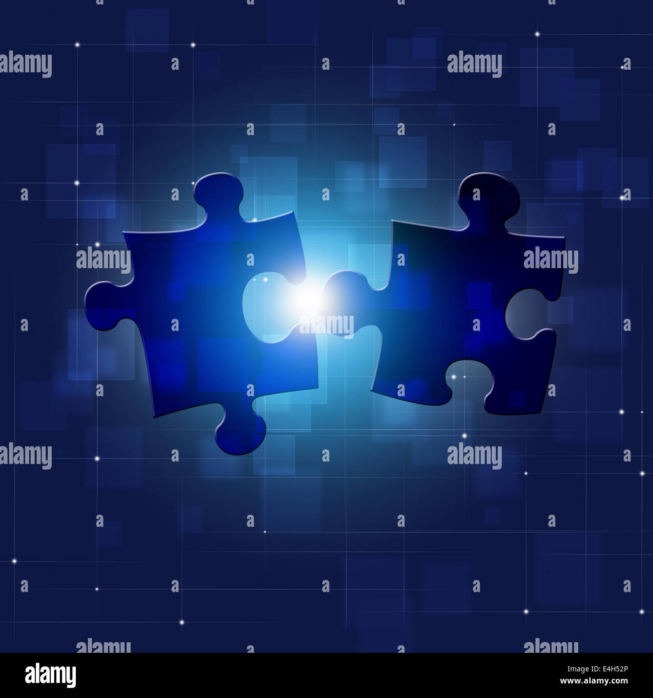 abstract puzzle connections concept blue business background Stock ...
