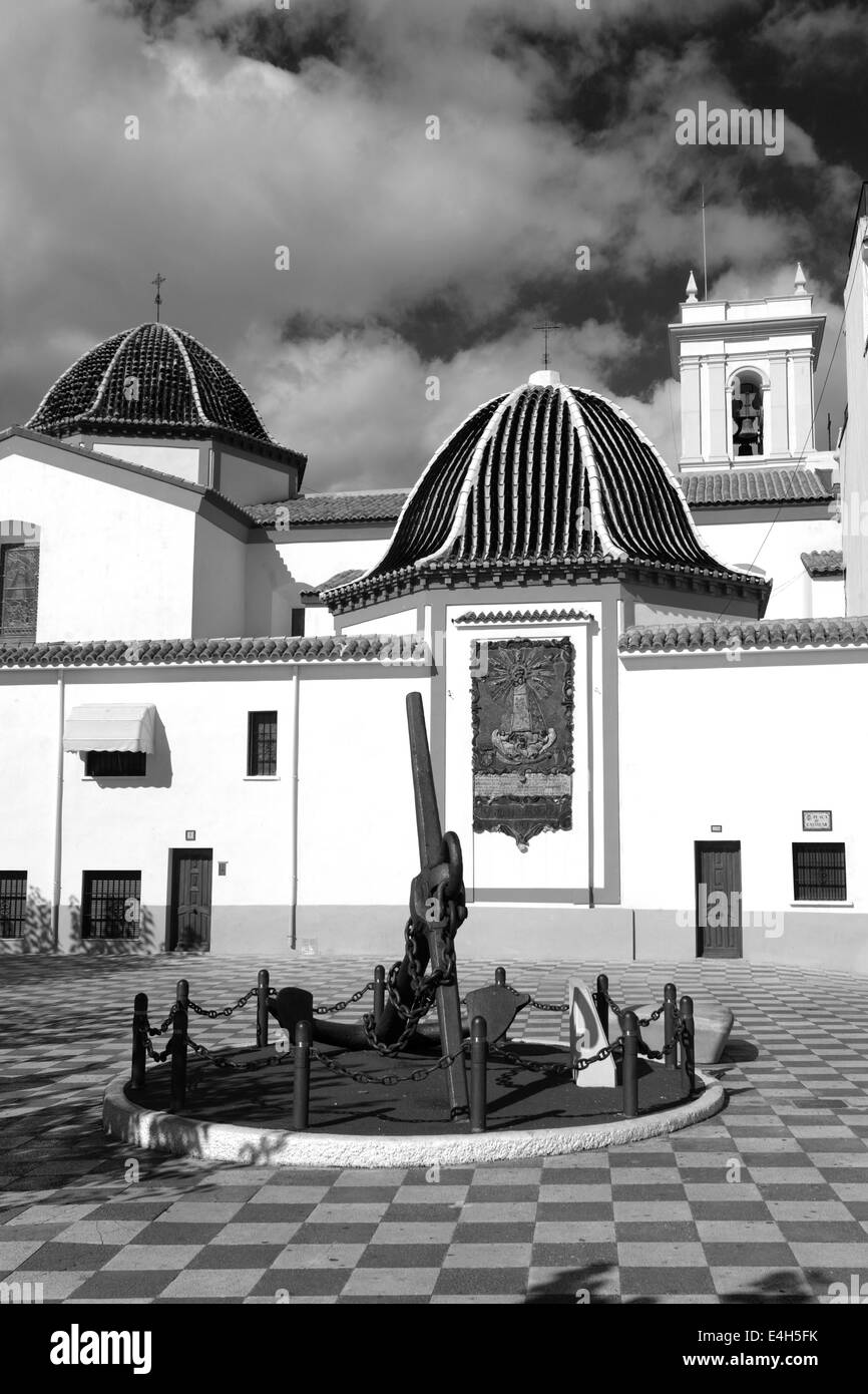 Blue domed church of St James, Plaza de Castelar square, Old Town ...