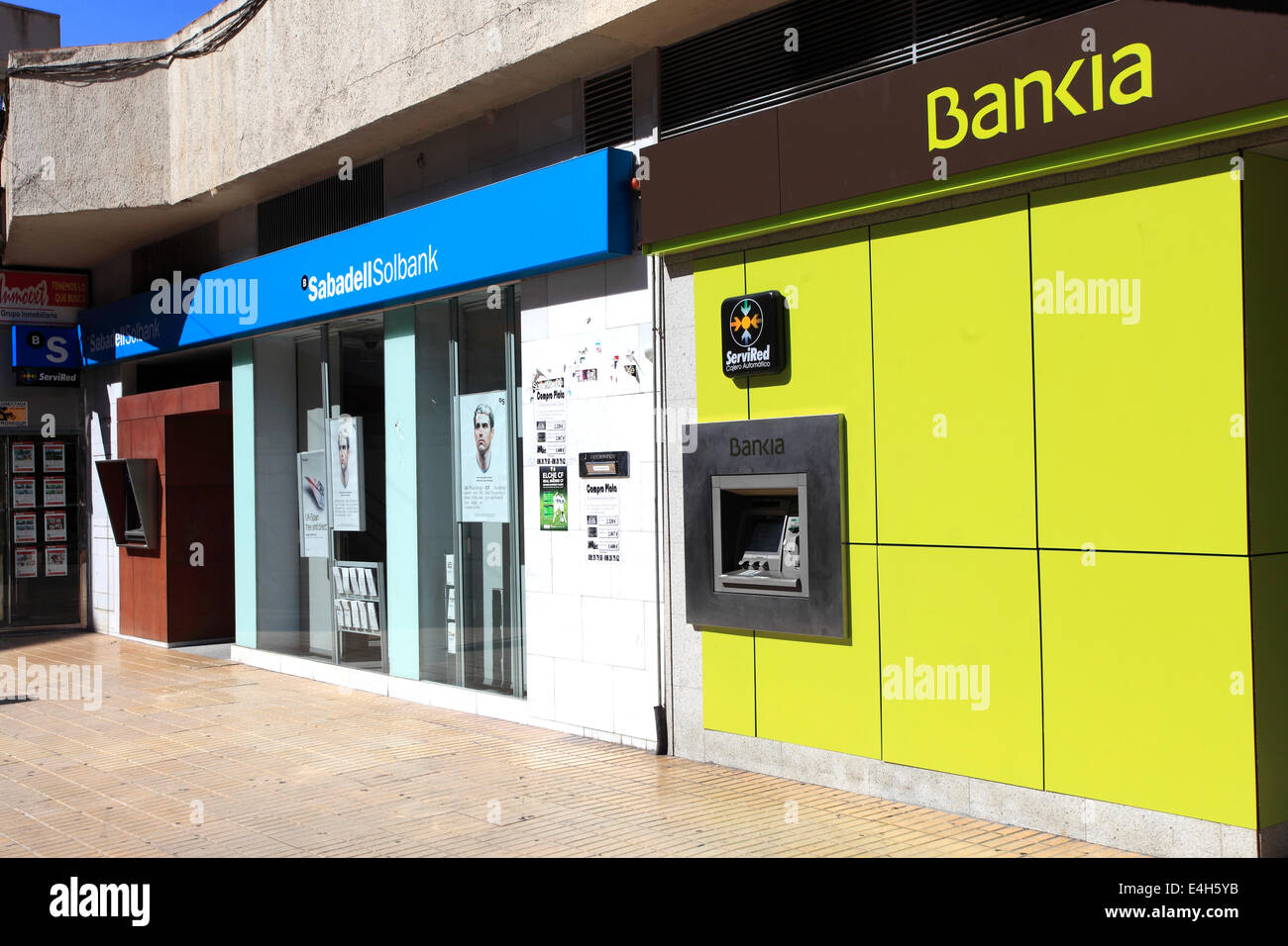 Exterior of a Solbank Bank ATM, Benidorm resort, Costa Blanca, Valencia ...