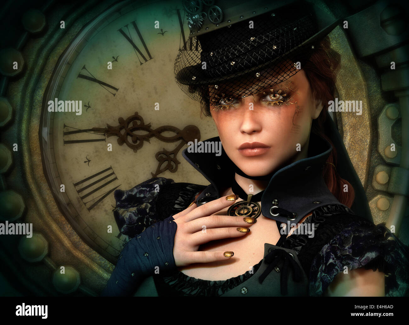 Steampunk clock hi-res stock photography and images - Alamy