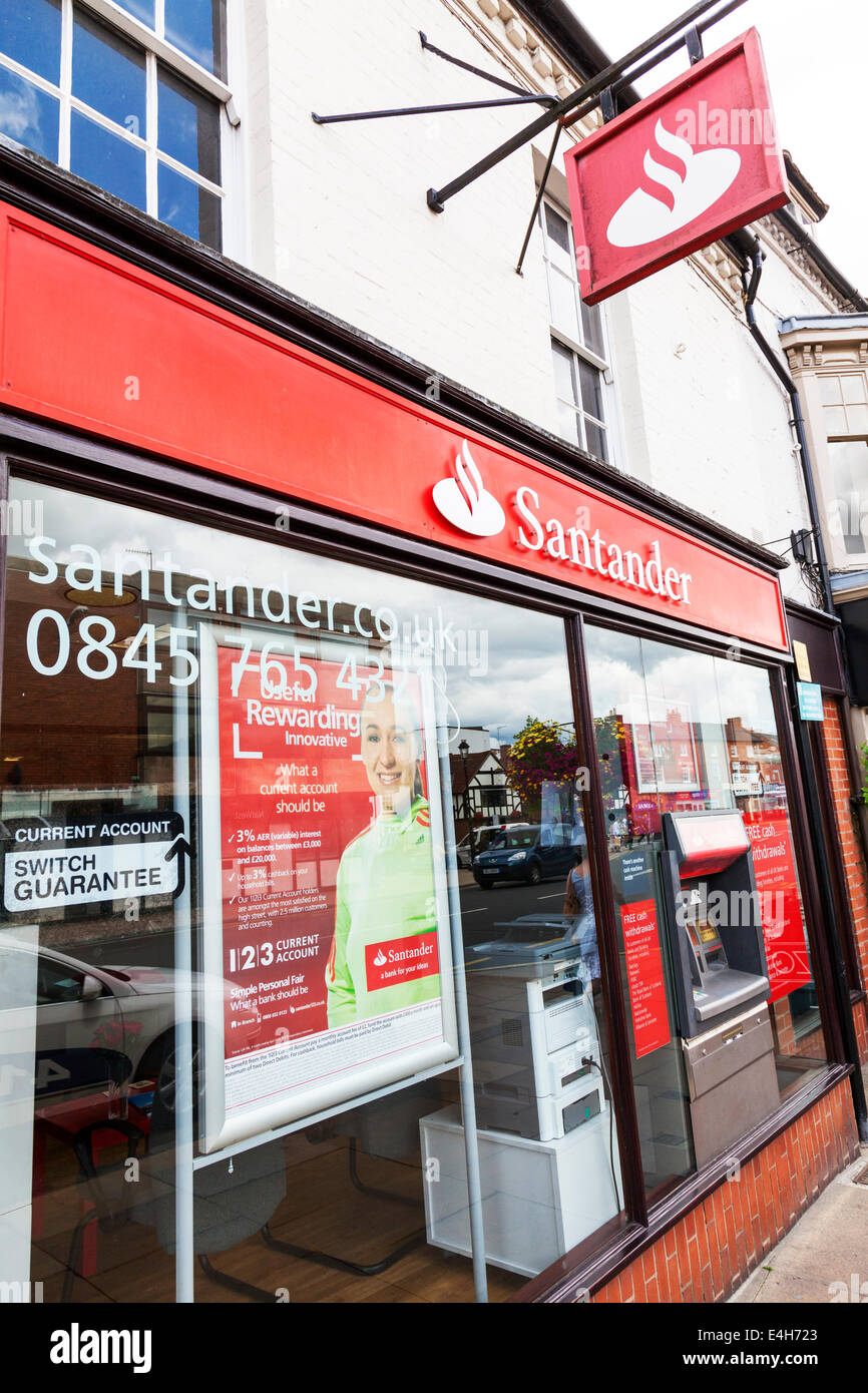 Santander bank shop store exterior sign facade front entrance Cotswolds ...
