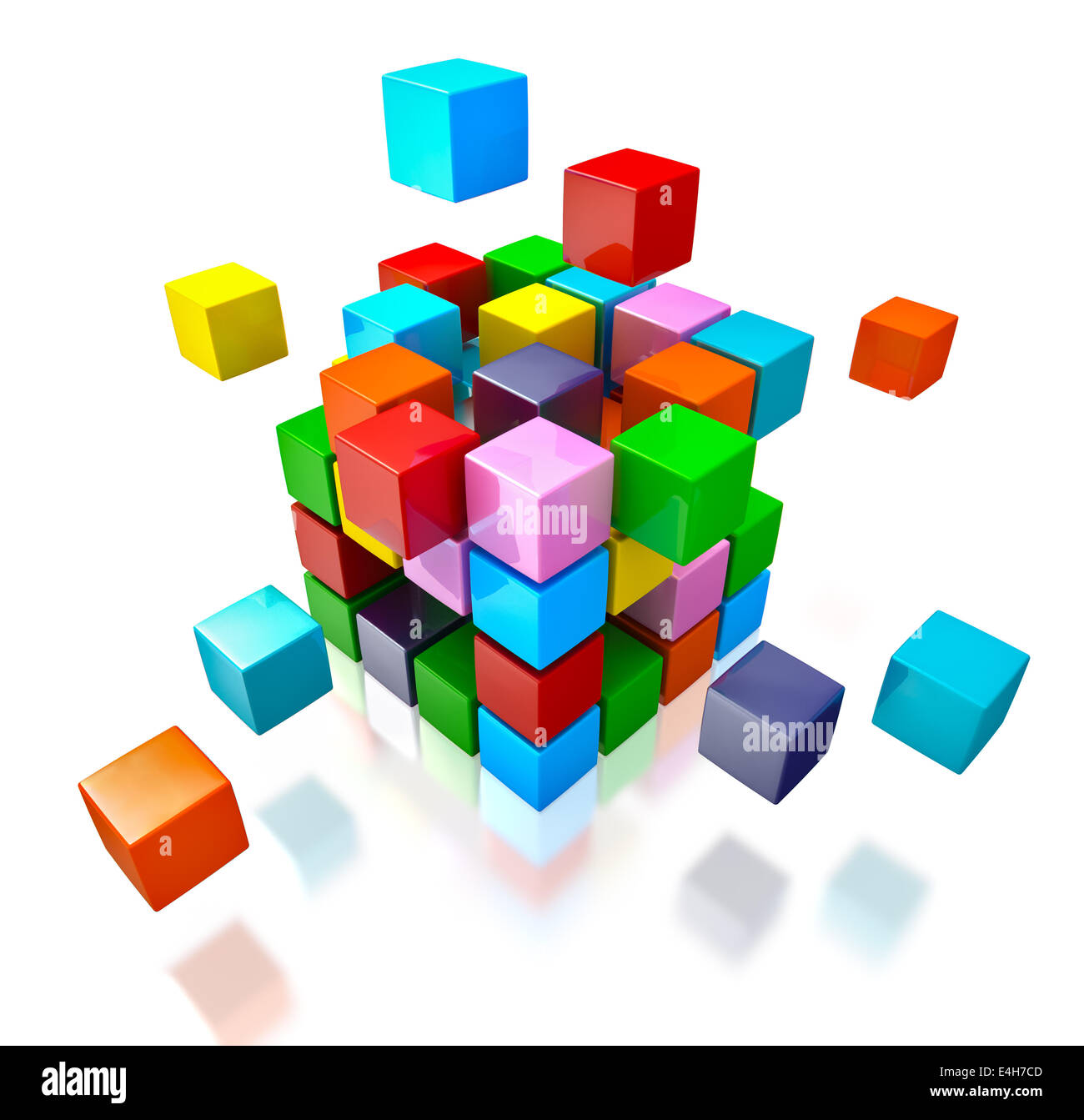 Business teamwork internet communication concept - colorful color cubes ...