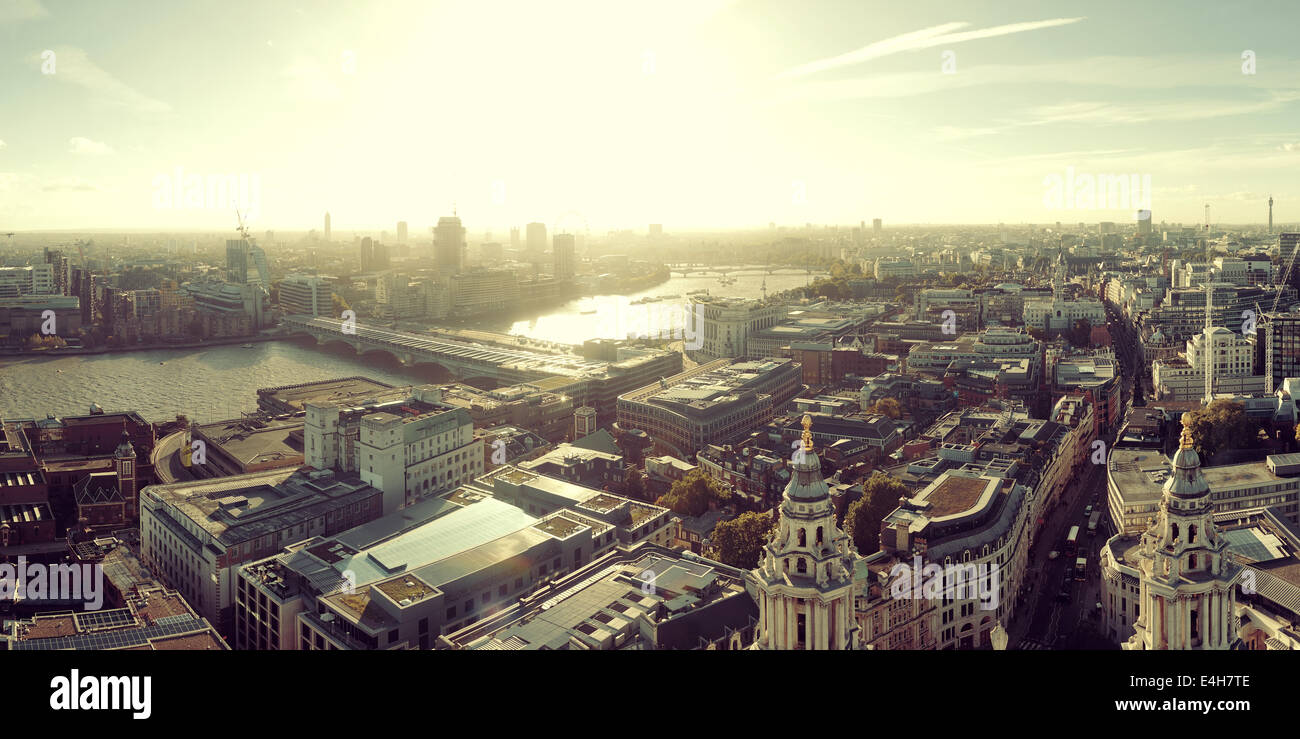 London city rooftop view panorama with urban architectures Stock Photo ...