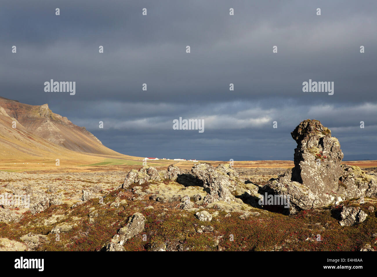 Overcast sky at Bjarnahofn, Iceland Stock Photo - Alamy