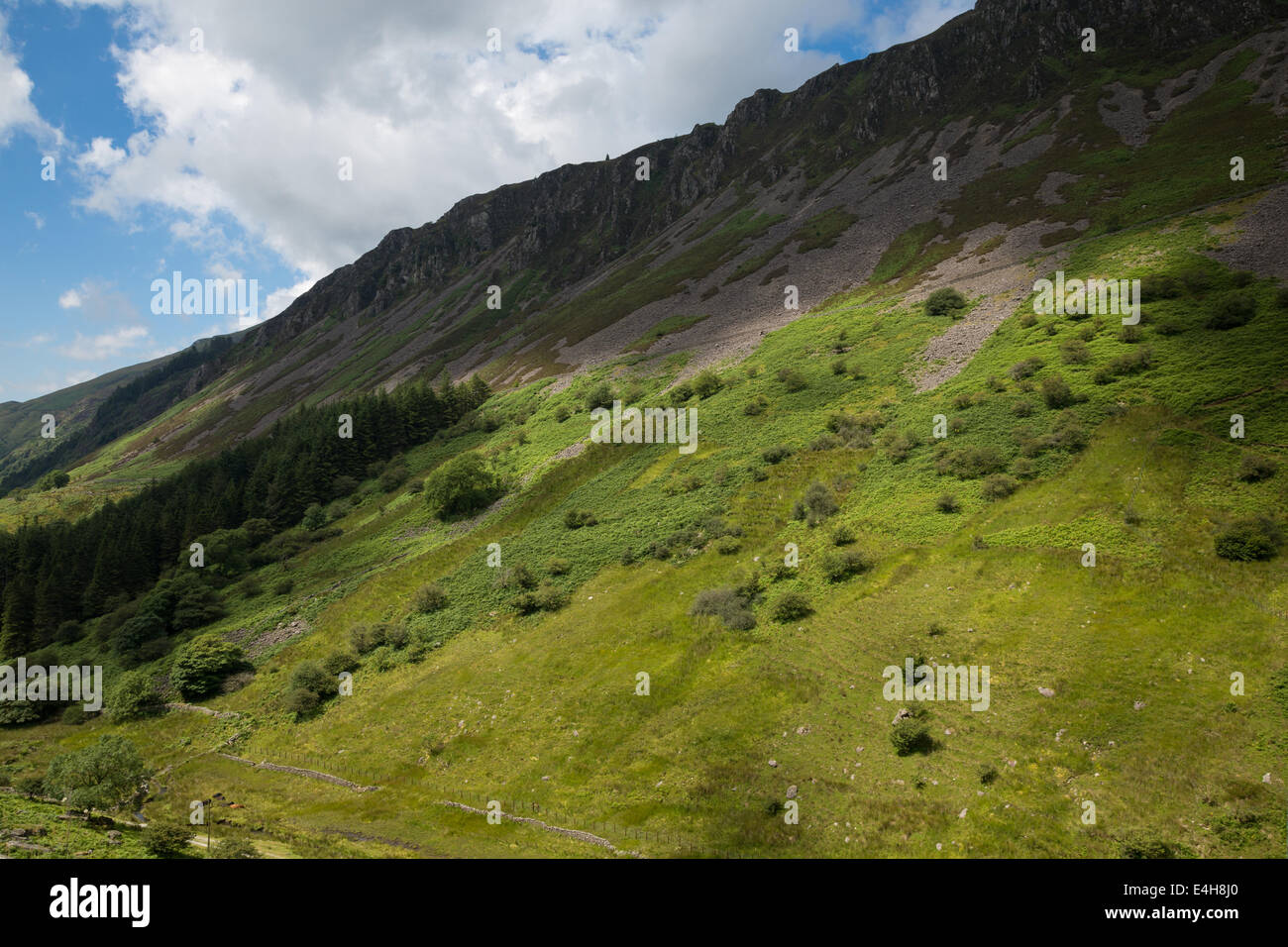 Tal-y-llyn Pass between Dolgellau and Corris, north Wales, as seen from ...