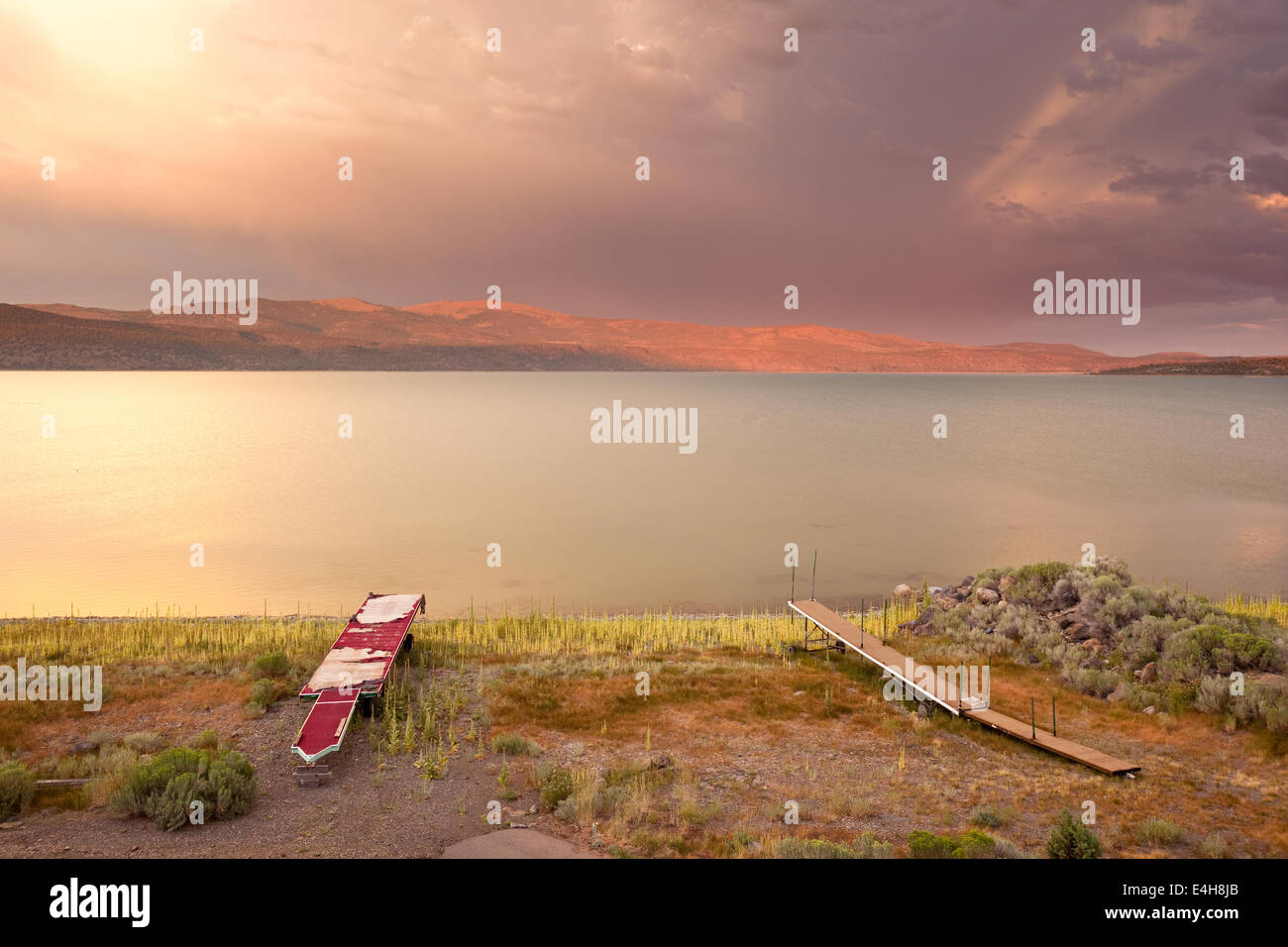 Beautiful colors of ominous rain storm Eagle lake Stock Photo - Alamy