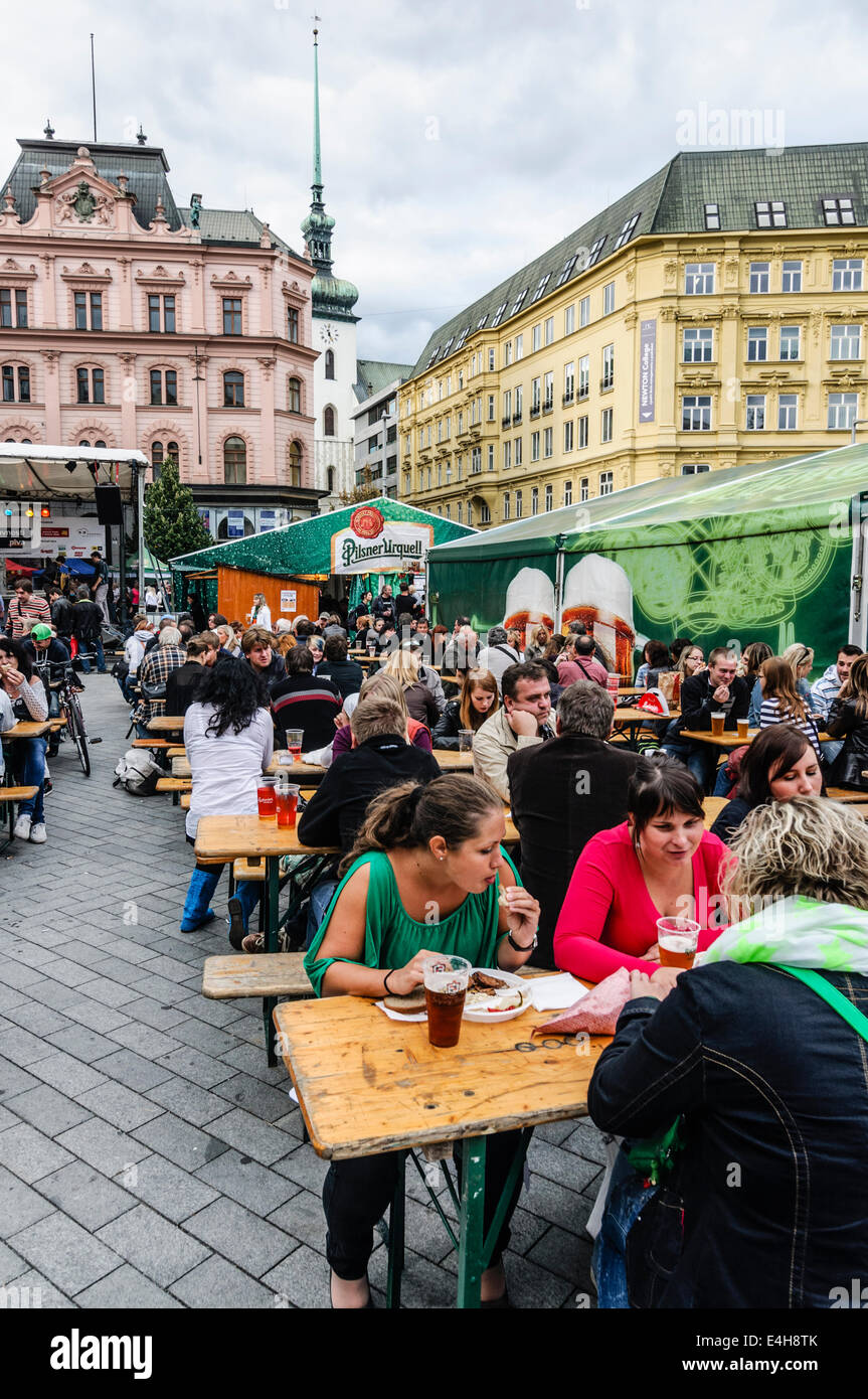Beer festival at Svobody square in Brno, Czech Republic Stock Photo - Alamy