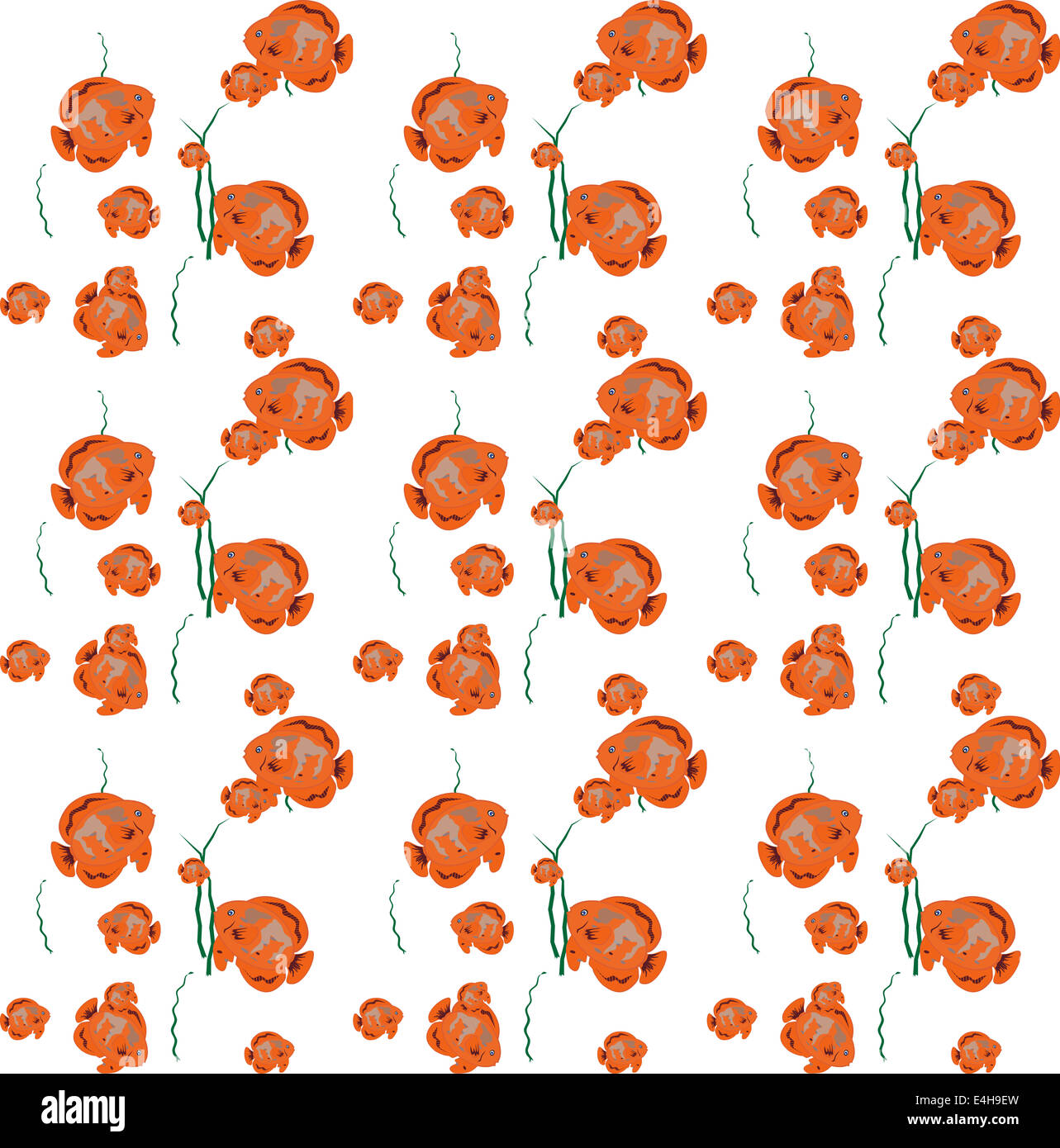 Orange Fish Seamless Pattern. Vector Illustration Stock Photo - Alamy