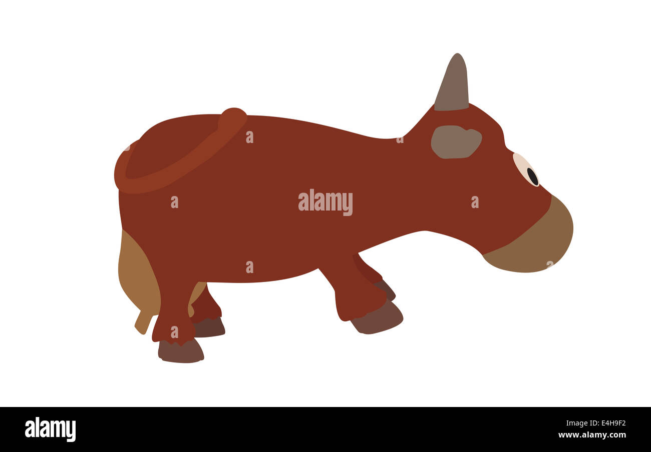 Cow Isolated on White Background. Vector Illustration Stock Photo - Alamy