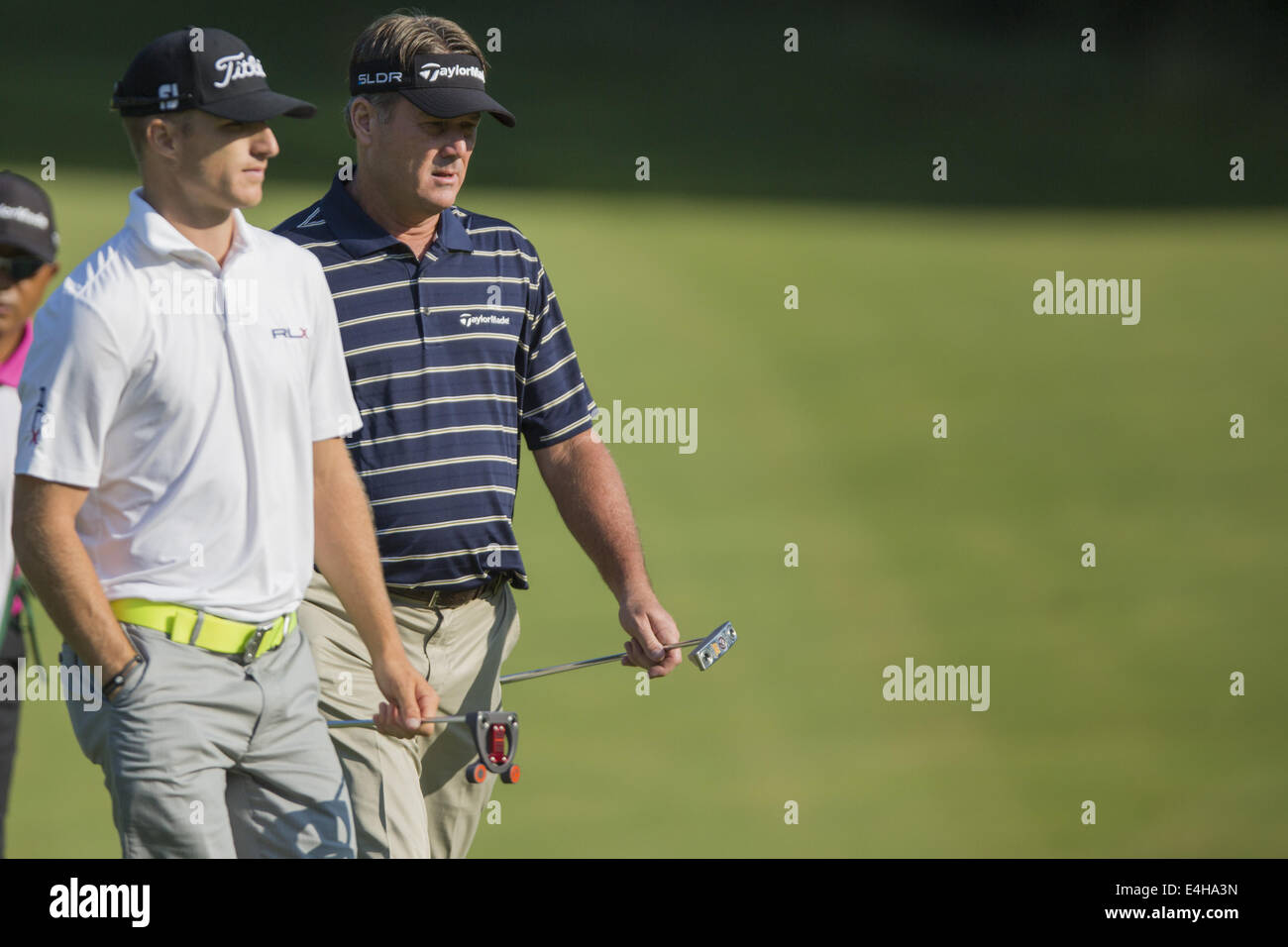 Silvis, Iowa, USA. 11th July, 2014. Morgan Hoffman, left and Todd ...